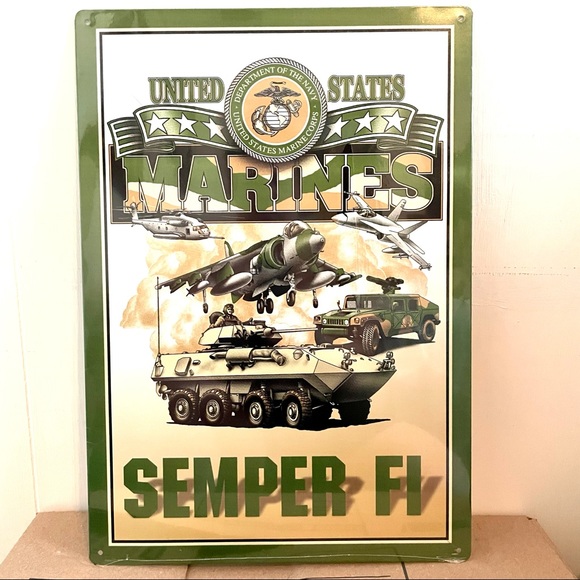 Wall Decor | New United States Marines Semper Fi Metal Sign | Poshmark